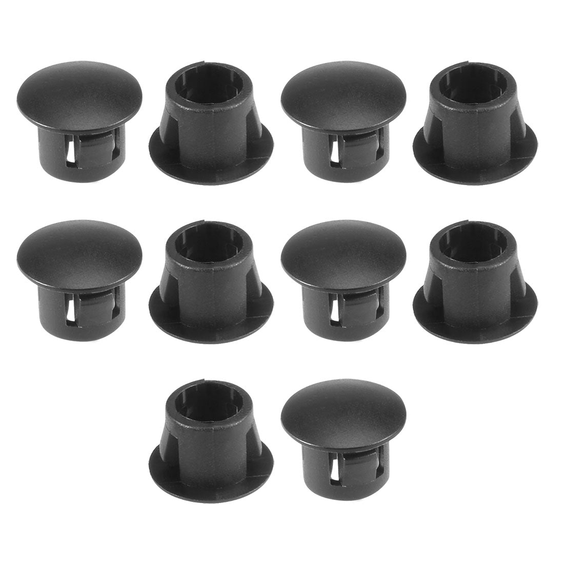 Uxcell 10pcs 7.8mm x 8mm Black Nylon Round Snap Panel Locking Hole ...