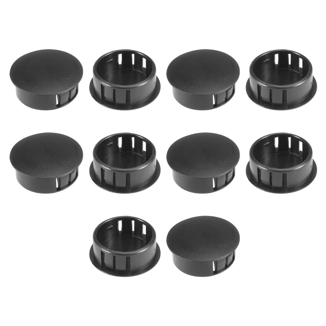 Uxcell 10pcs 25mm x 11.5mm Black Nylon Round Snap Panel Locking Hole ...