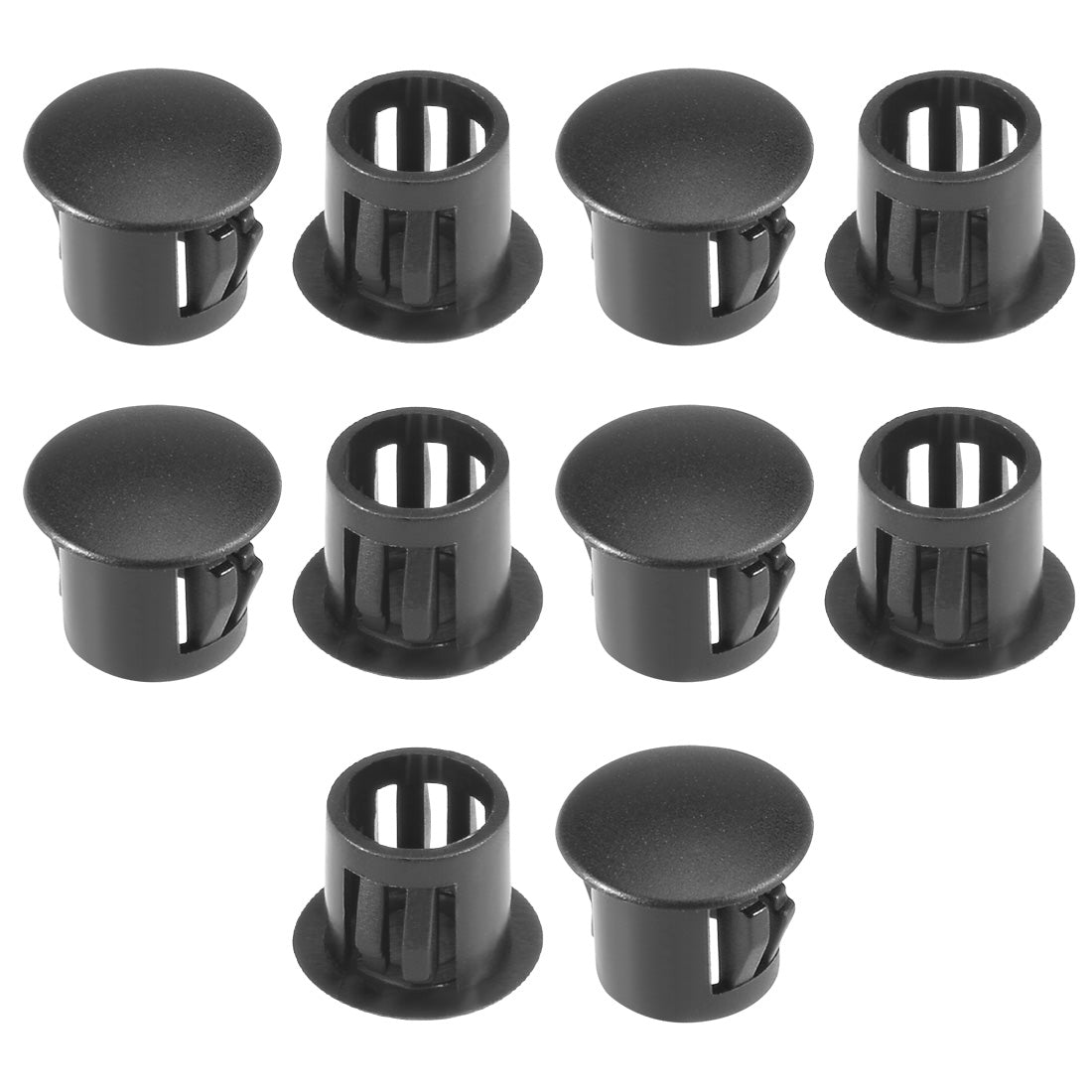 Uxcell Hold Plugs,10pcs 9.5mm x 10.5mm Black Nylon Round Snap Panel ...