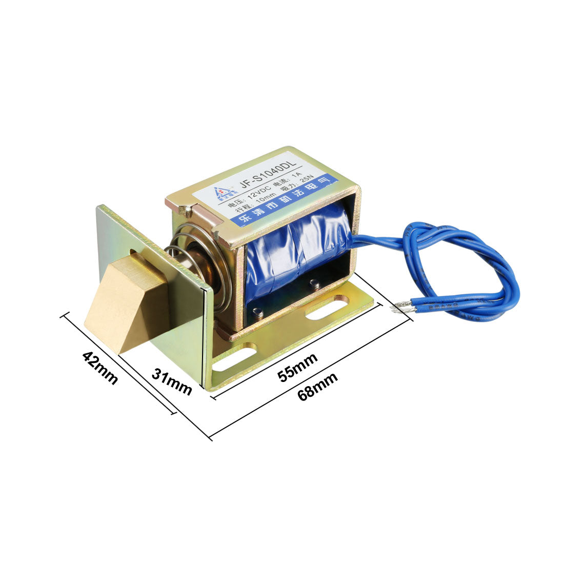 Uxcell JF-S1040DL DC 12V 1A 12W 25N 10mm Pull Type Linear Motion ...
