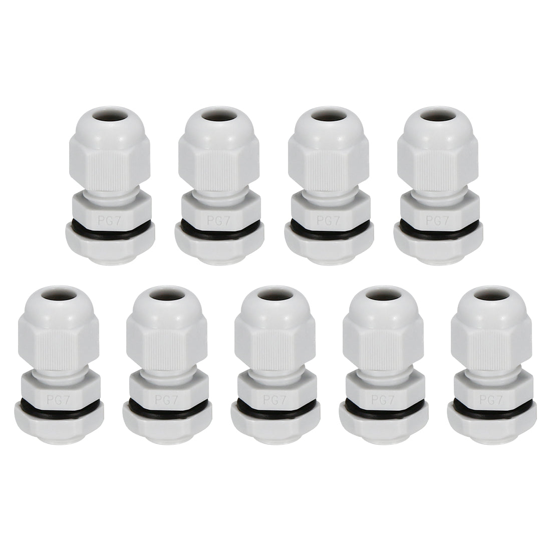 Uxcell 9Pcs PG7 Cable Gland Waterproof Connector Plastic Wire Glands ...