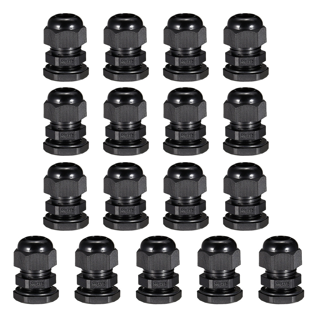 Uxcell 17Pcs M18 Cable Gland Waterproof Connector Plastic Wire Glands ...