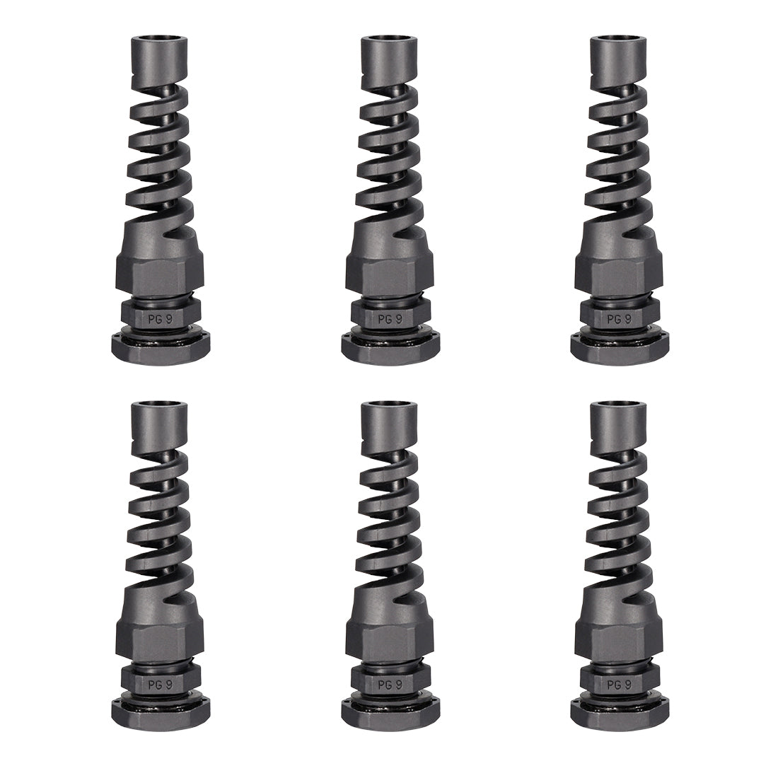 Uxcell 6Pcs PG9 Cable Gland Black Waterproof Plastic Joint with ...