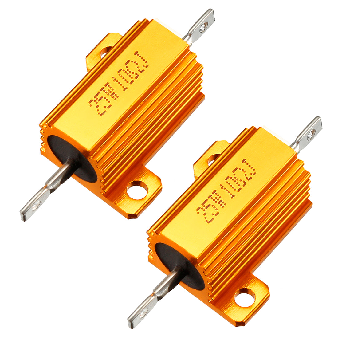 Uxcell 25W 10 Ohm 5% Aluminum Housing Resistor Screw Chassis Mounted ...