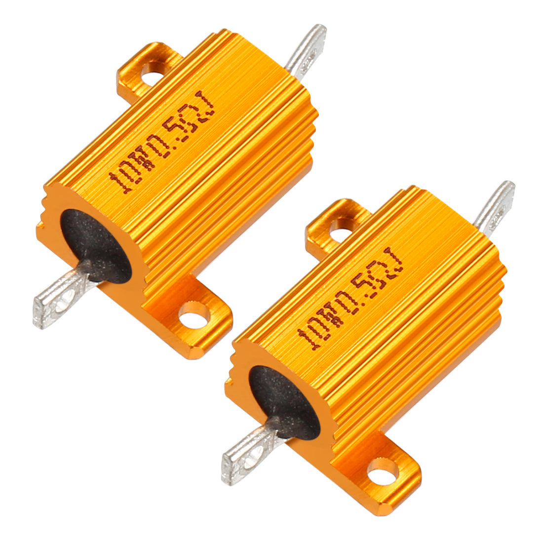 Uxcell 2 Pcs Aluminum Case Resistor 10W 0.5 Ohm Wirewound for LED ...