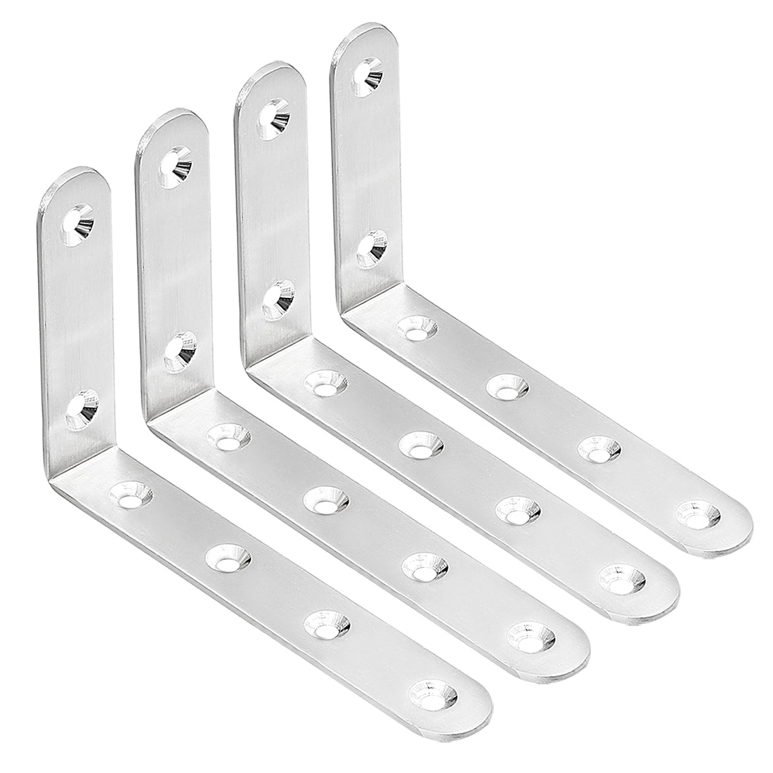 Uxcell 4pcs 125mmx77mmx20mm Stainless Steel Corner Brace Joint L Shape ...
