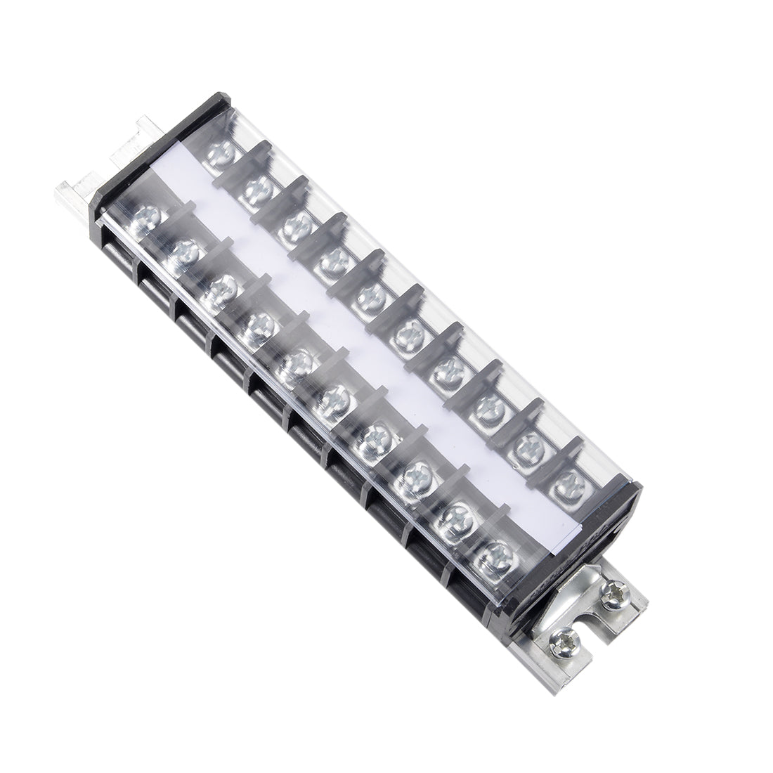Uxcell Barrier Terminal Strip Block 660V 20A Dual Rows 10P DIN Rail ...