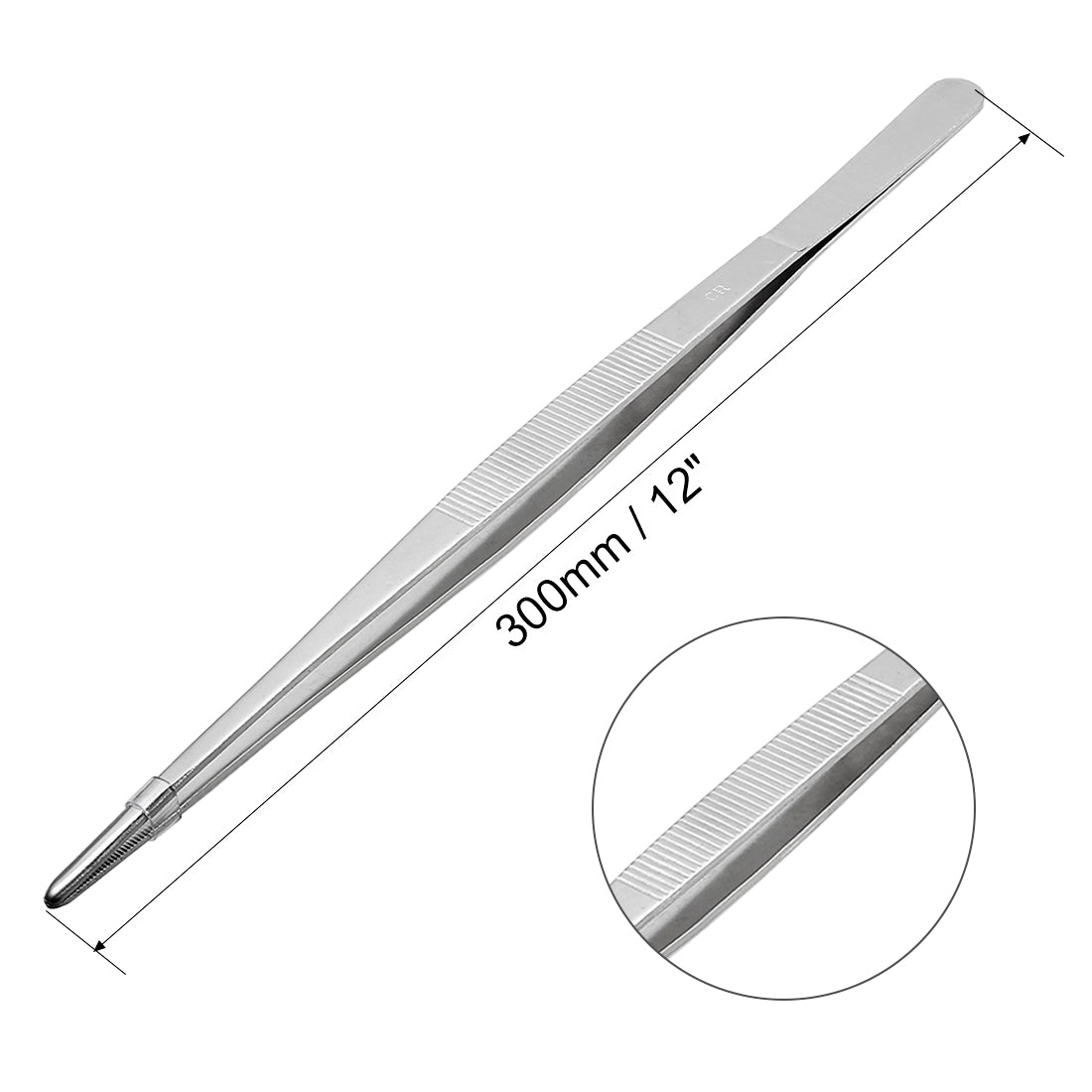 Uxcell 2 Pcs 12-Inch Stainless Steel Straight Blunt Tweezers with ...
