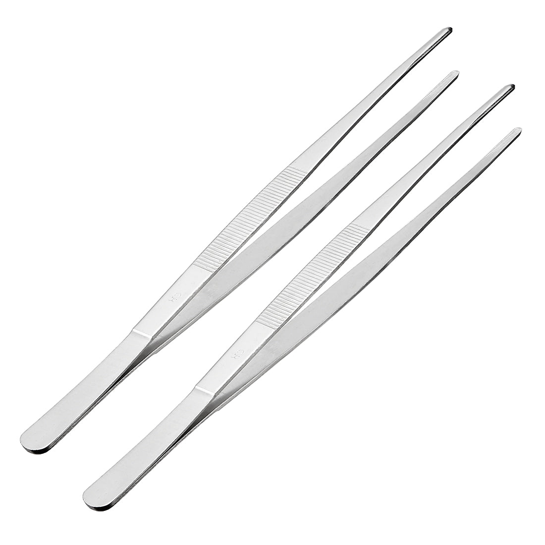 Uxcell 2 Pcs 12-Inch Stainless Steel Straight Blunt Tweezers with ...