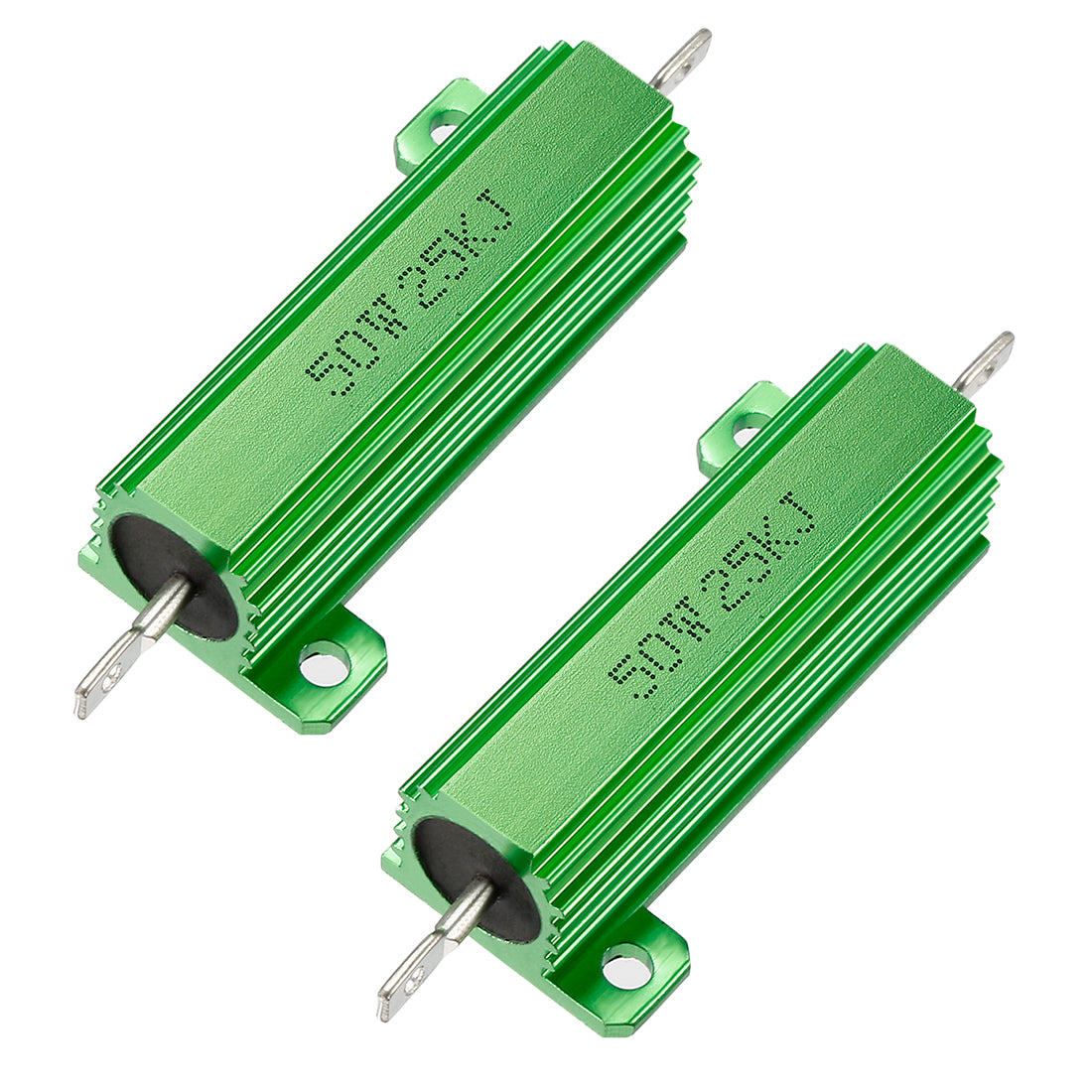 Uxcell 50W 25k Ohm 5% Aluminum Housing Resistor Screw Chassis Mounted ...