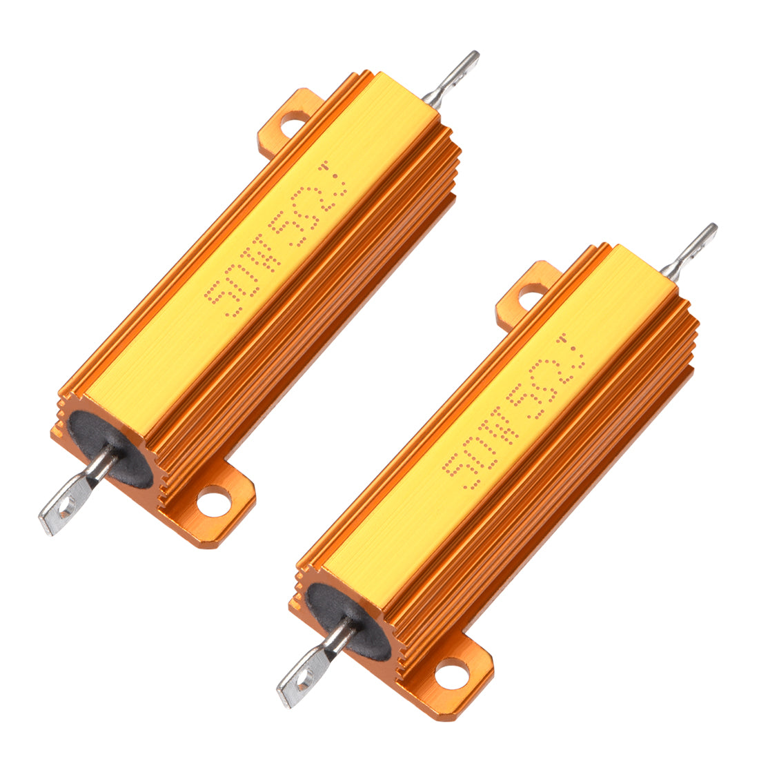 Uxcell 50W 5 Ohm 5% Aluminum Housing Resistor Screw Chassis Mounted ...