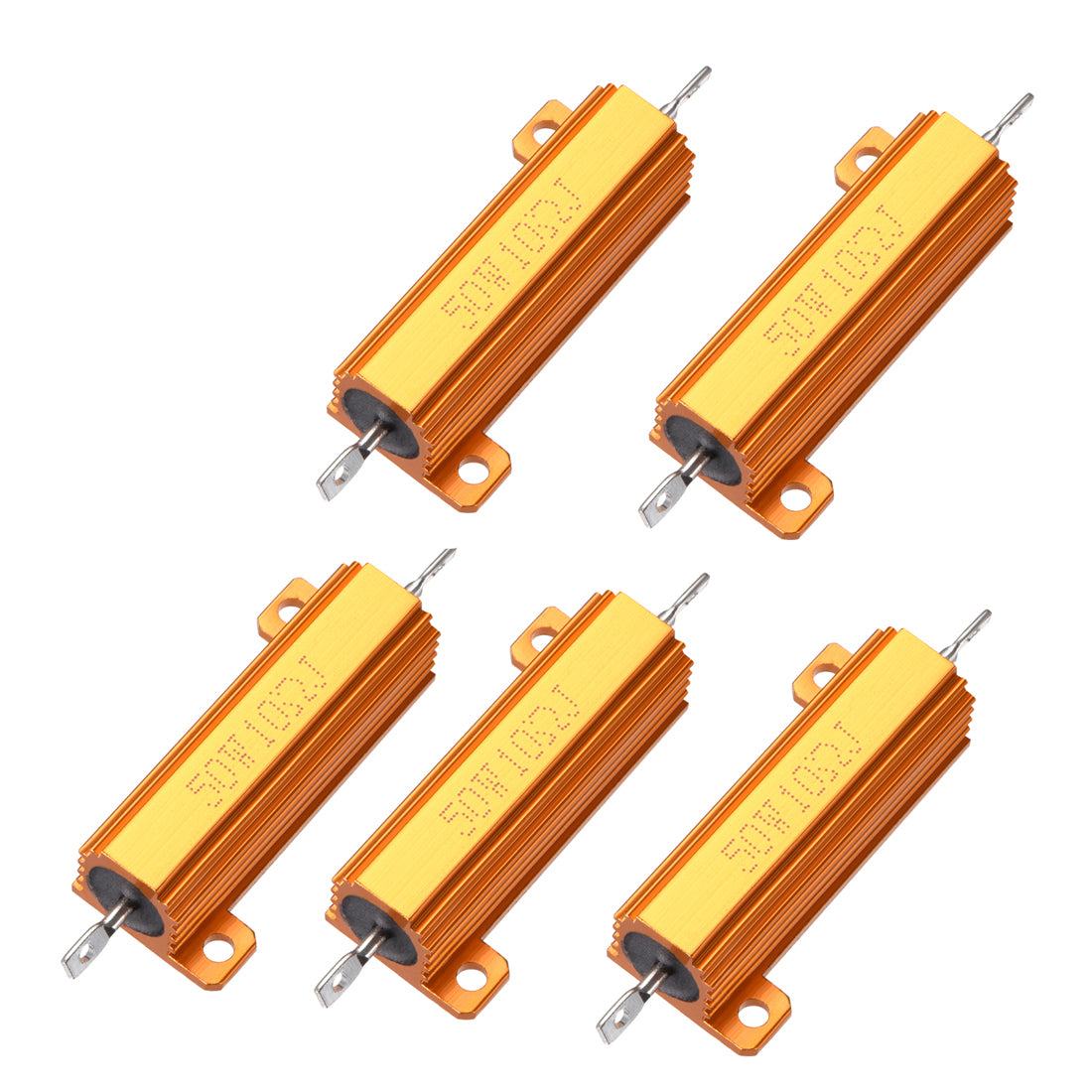 Uxcell 50W 10 Ohm 5% Aluminum Housing Resistor Screw Chassis Mounted ...
