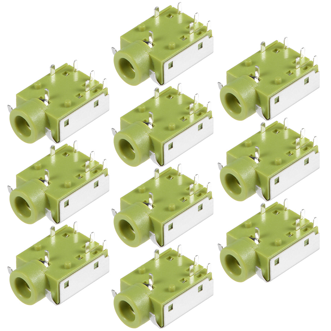 Uxcell 10Pcs PCB Mount 3.5mm 6 Pin Socket Headphone Stereo Jack Audio ...
