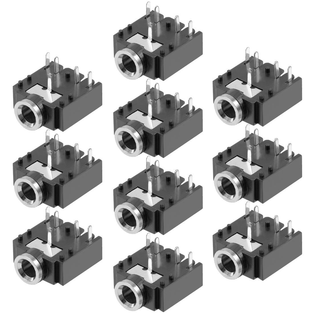 Uxcell 10Pcs PCB Mount 3.5mm 5 Pin Socket Headphone Stereo Jack Audio ...