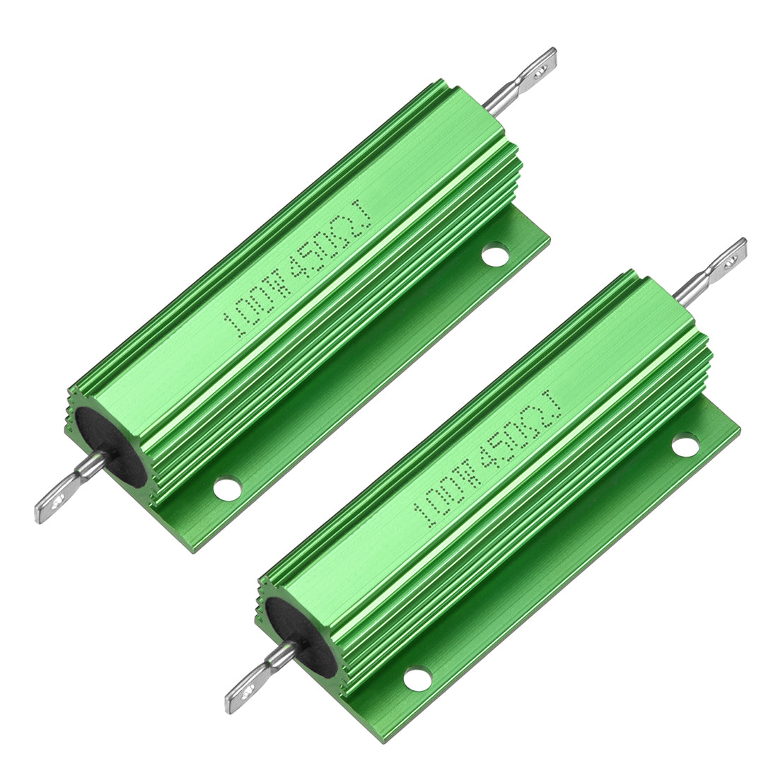 Uxcell 2 Pcs Aluminum Case Resistor 100W 450 Ohm Wirewound Green for ...