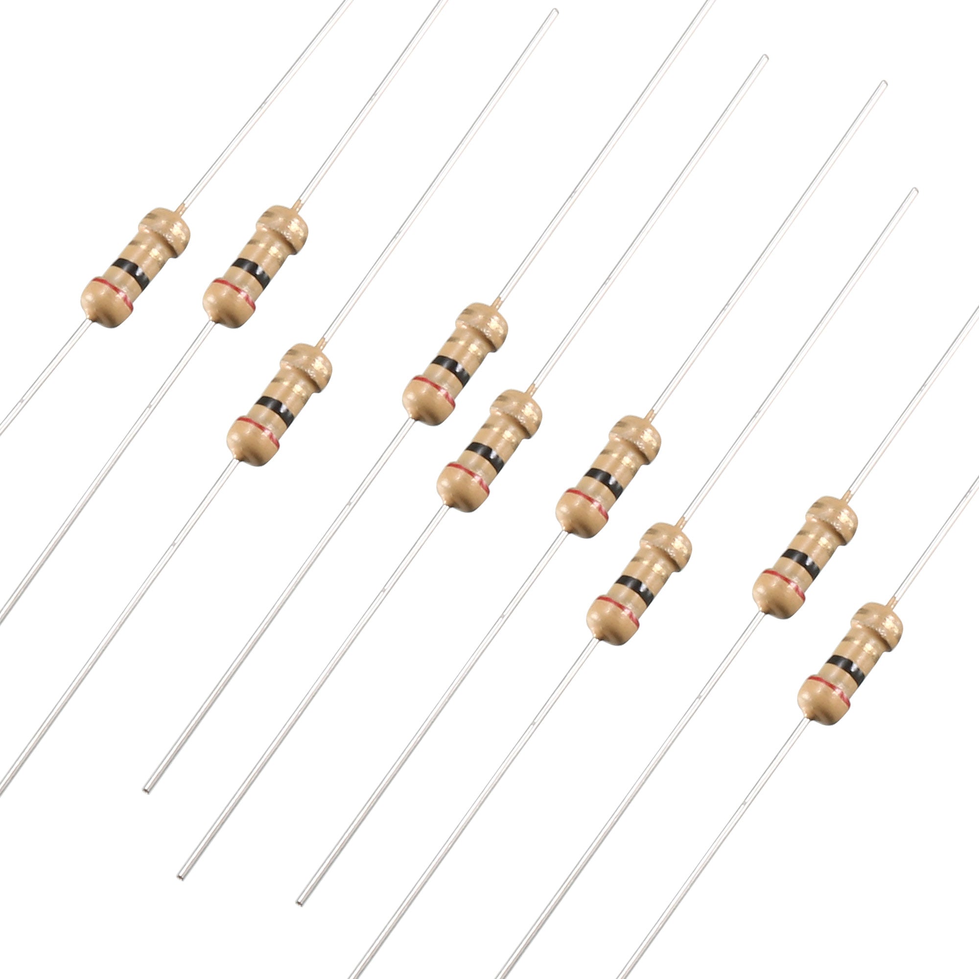 Uxcell 1/4 Watt 2 Ohm Carbon Film Resistors 5% Tolerances 0.25W 1000pcs ...
