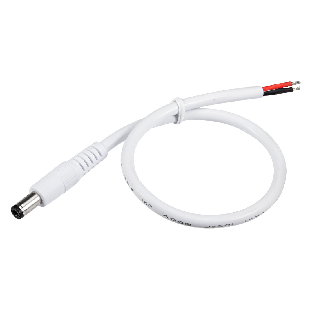 Uxcell 30cm White Male DC Power Pigtail Cable Connector 18AWG 10A for ...