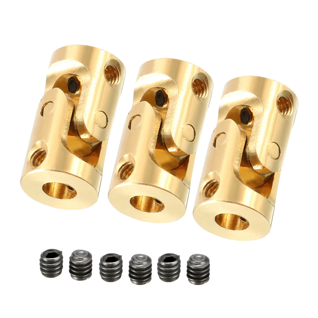Uxcell 3pcs 3mm to 3mm Inner Dia Rotatable Universal Steering Shaft U ...