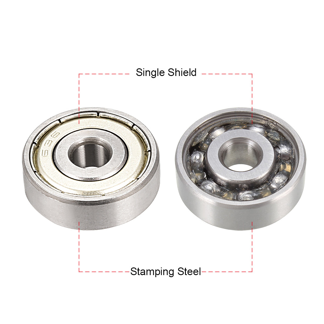 Deep Groove Ball Bearing Single Shield Chrome Steel Bearings | Harfington