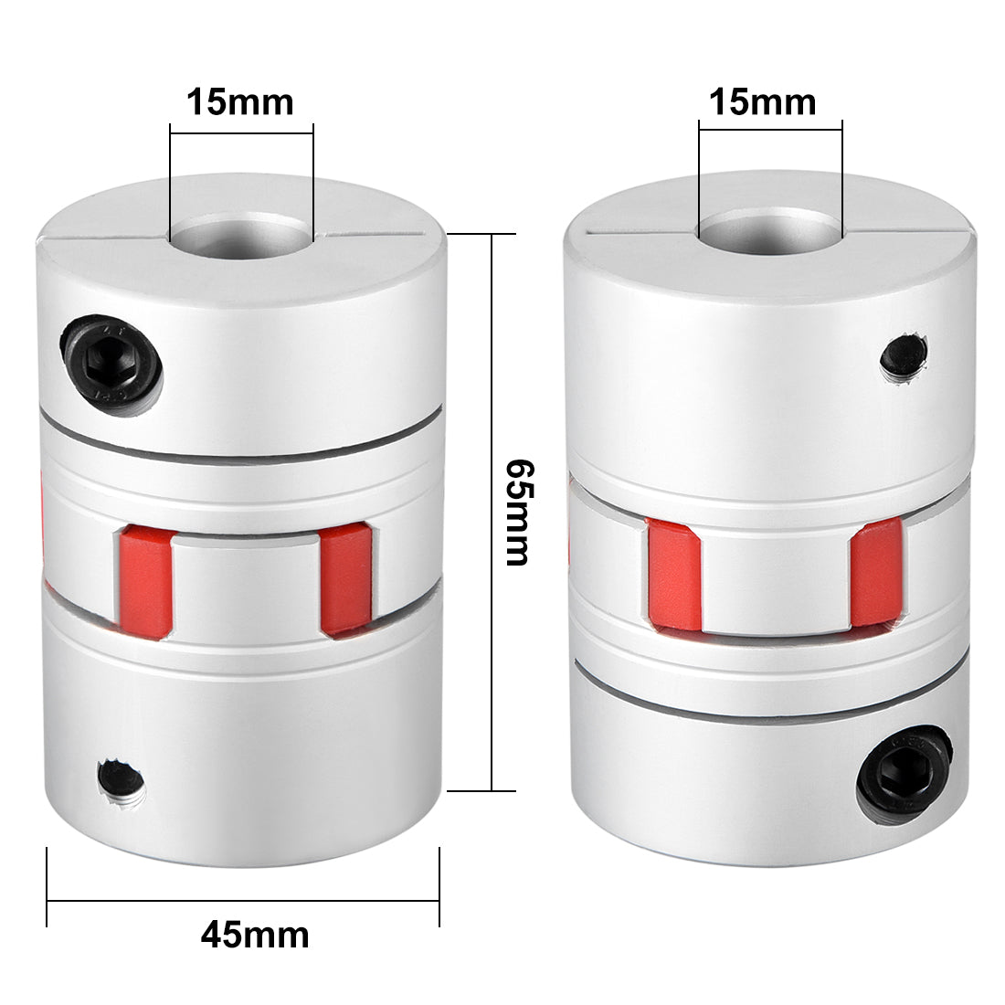 Uxcell Shaft Coupling L65xD45 Flexible Coupler Joint for Servo Stepped ...