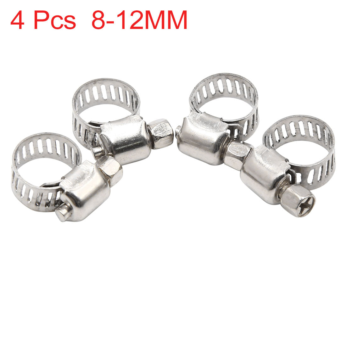 Uxcell 4pcs 8-12MM Stainless Steel Car Vehicle Drive Hose Clamp Fuel ...