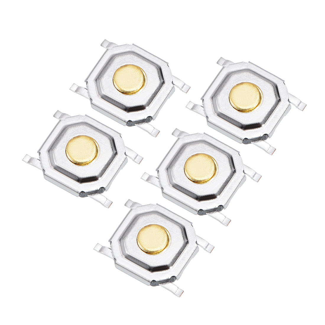 Uxcell 5PCS 5x5x1.5mm Momentary Panel PCB Surface Mounted Devices SMT ...