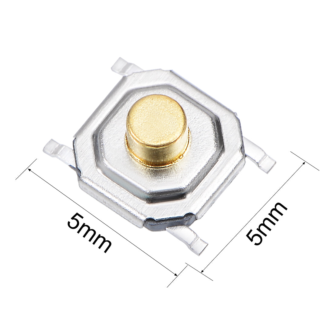 Uxcell 10PCS 5x5x2.5mm Momentary Panel PCB Surface Mounted Devices SMT ...