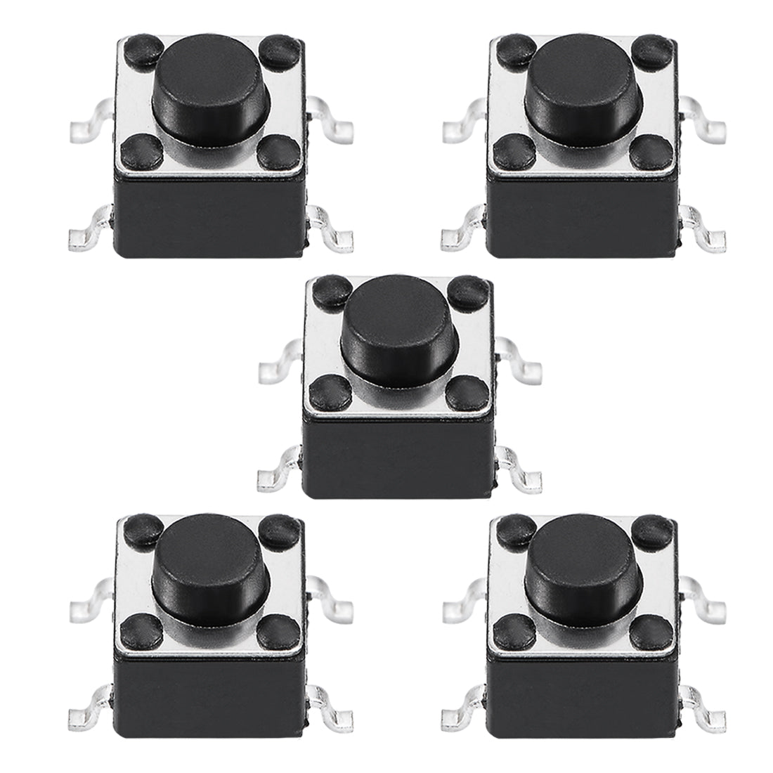 Uxcell 6x6x5mm Momentary Panel PCB Surface Mounted Devices SMT Mount 4 ...