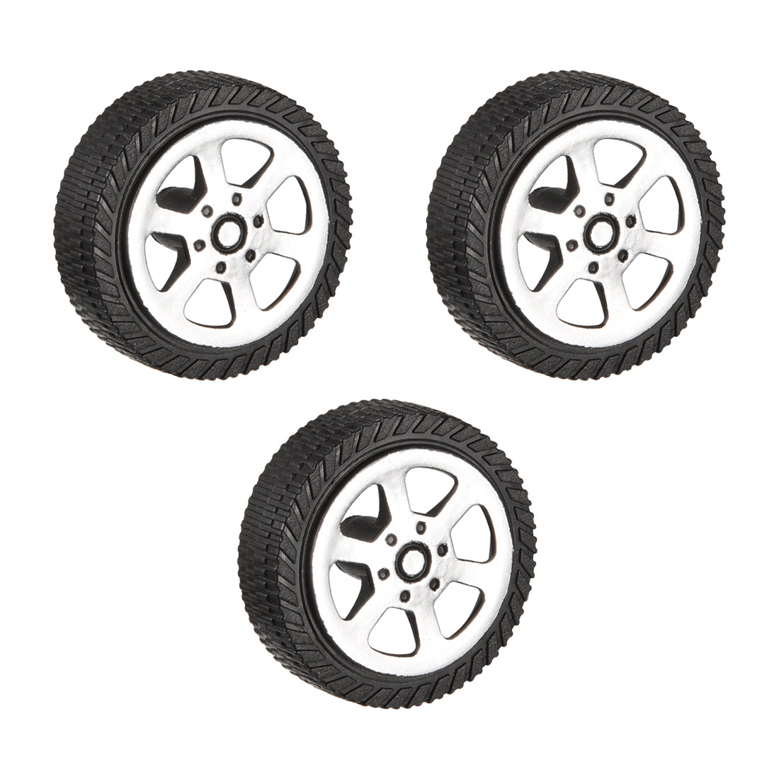 Uxcell 4pcs 25.5mm Dia 2 Inner Hole Dia 8mm Thick Plastic RC Wheel ...