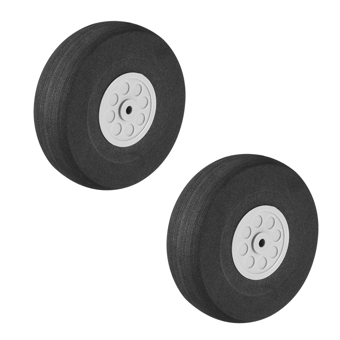 Uxcell 2pcs 80mm Diameter 24mm Thick Gray Plastic Hub Black Foam Wheel ...