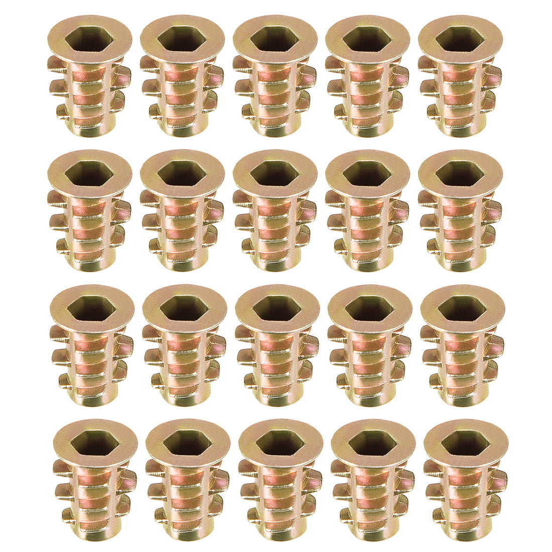 Uxcell Threaded Insert Nuts Zinc Alloy Hex Socket M4 Internal Threads ...