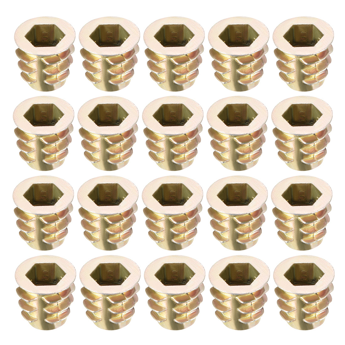 Uxcell Threaded Insert Nuts Zinc Alloy Hex Socket M6 Internal Threads ...