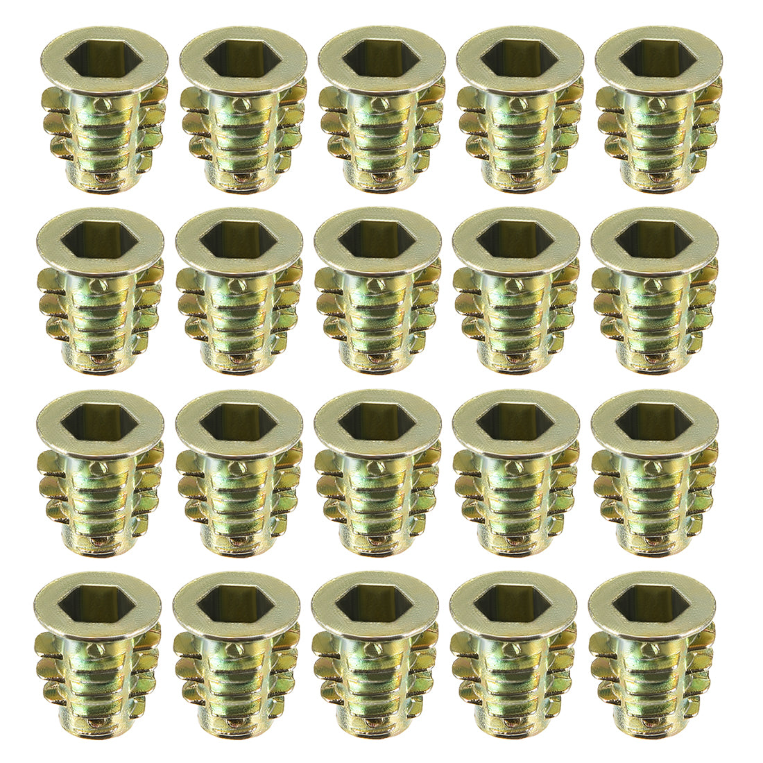 Uxcell Threaded Insert Nuts Zinc Alloy Hex Socket M6 Internal Threads ...