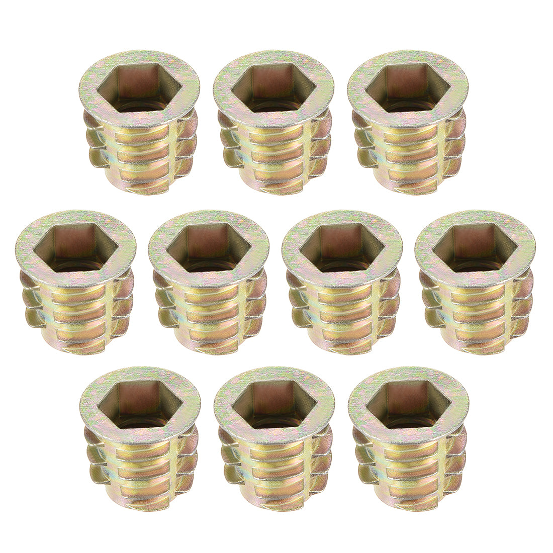 Uxcell Threaded Insert Nuts Zinc Alloy Hex Socket M10 Internal Threads ...