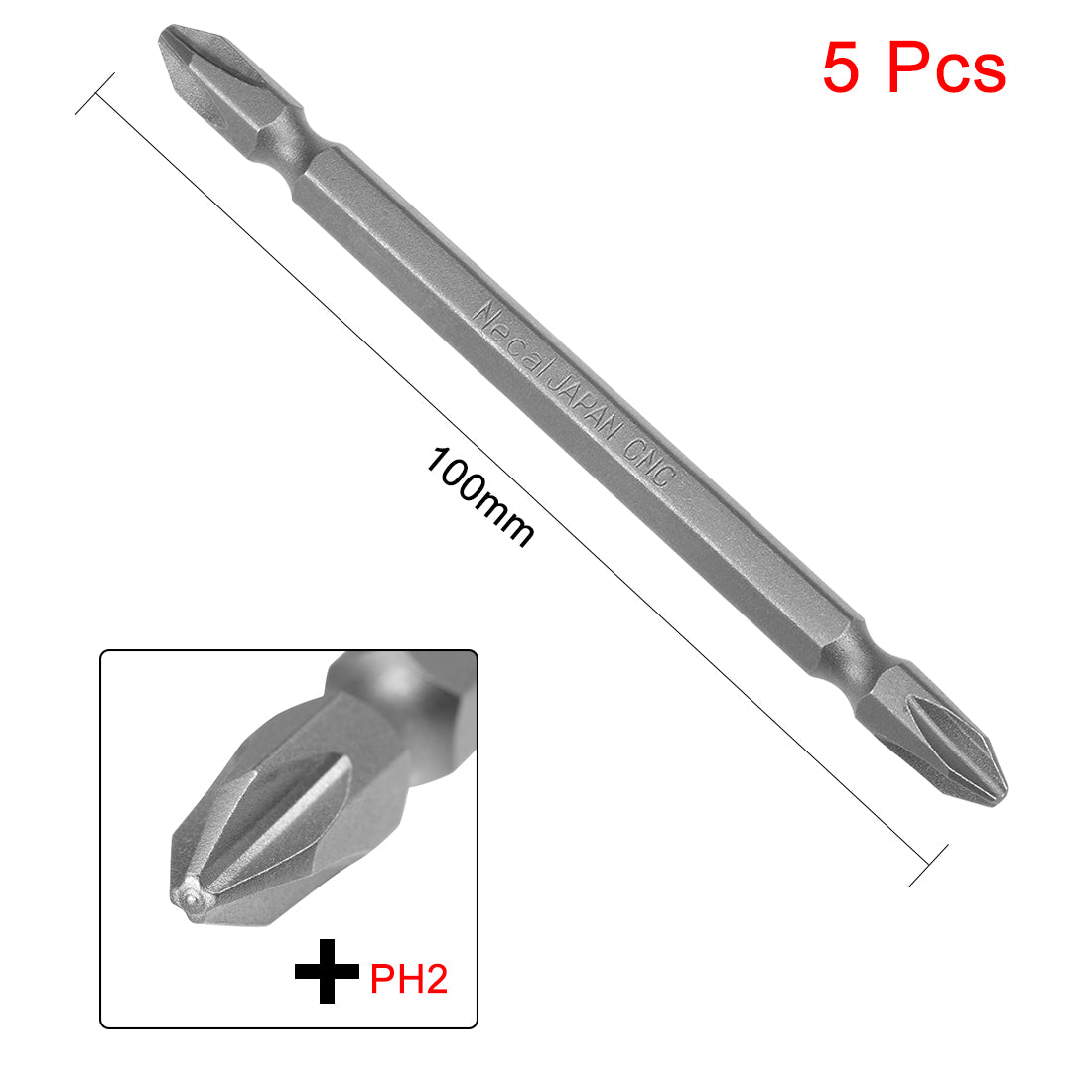 Magnetic Phillips Double Head Screwdriver Bits, Hex Shank S2 Power ...