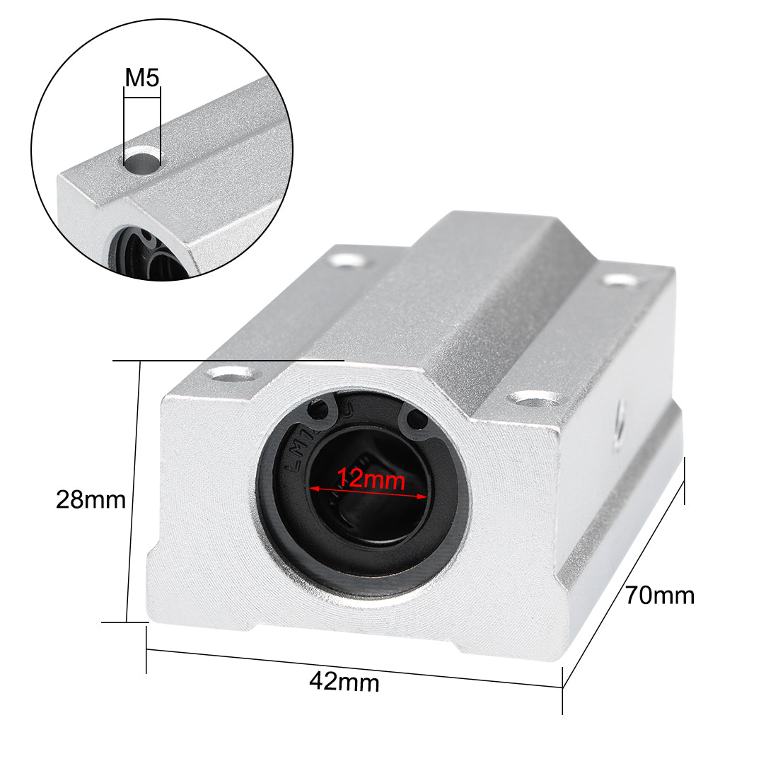 Uxcell Linear Ball Bearings Motion Slide Block Units Extra Long ...