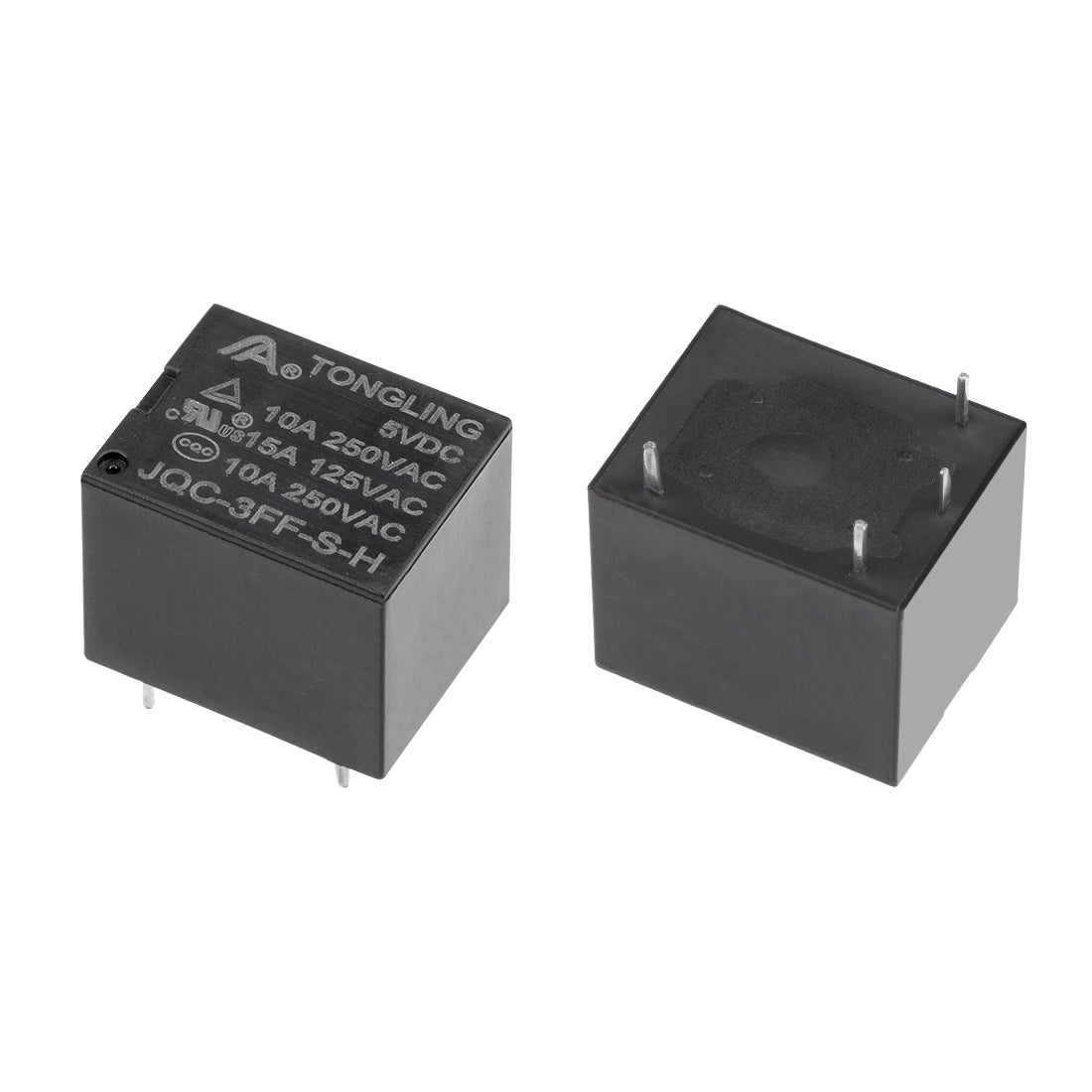 Uxcell 5 Pcs JQC-3FF-S-H DC 5V Coil SPST 4 Pin PCB Electromagnetic ...