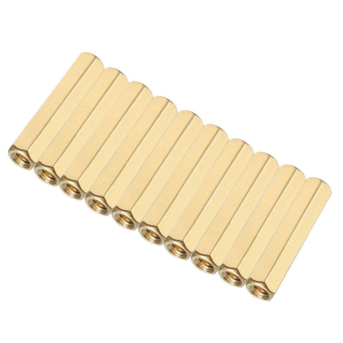 Uxcell 10pcs Brass Straight PCB Pillar Female Thread Hex Standoff ...
