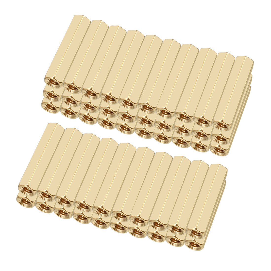 Uxcell 50pcs Brass Straight PCB Pillar Female Thread Hex Standoff ...