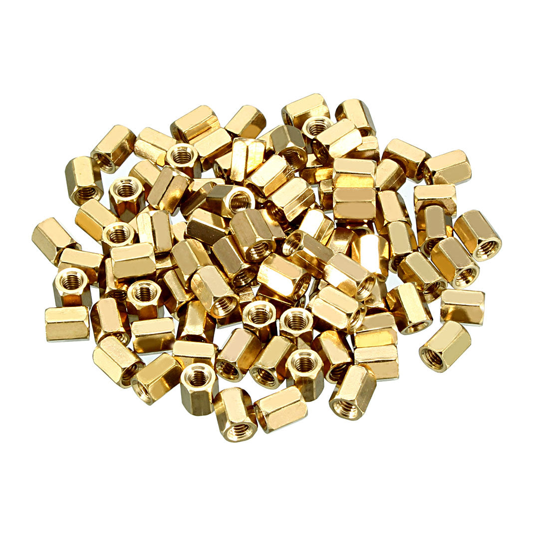 Uxcell 100pcs Brass Straight PCB Pillar Female Thread Hex Standoff ...