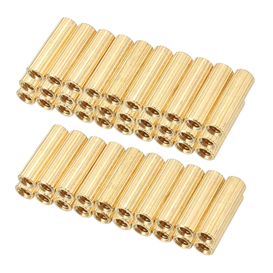 Uxcell 50pcs Brass Round Straight PCB Pillar Female Thread Standoff ...