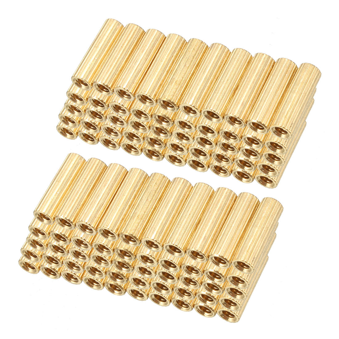 Uxcell 100pcs Brass Round Straight PCB Pillar Female Thread Standoff ...