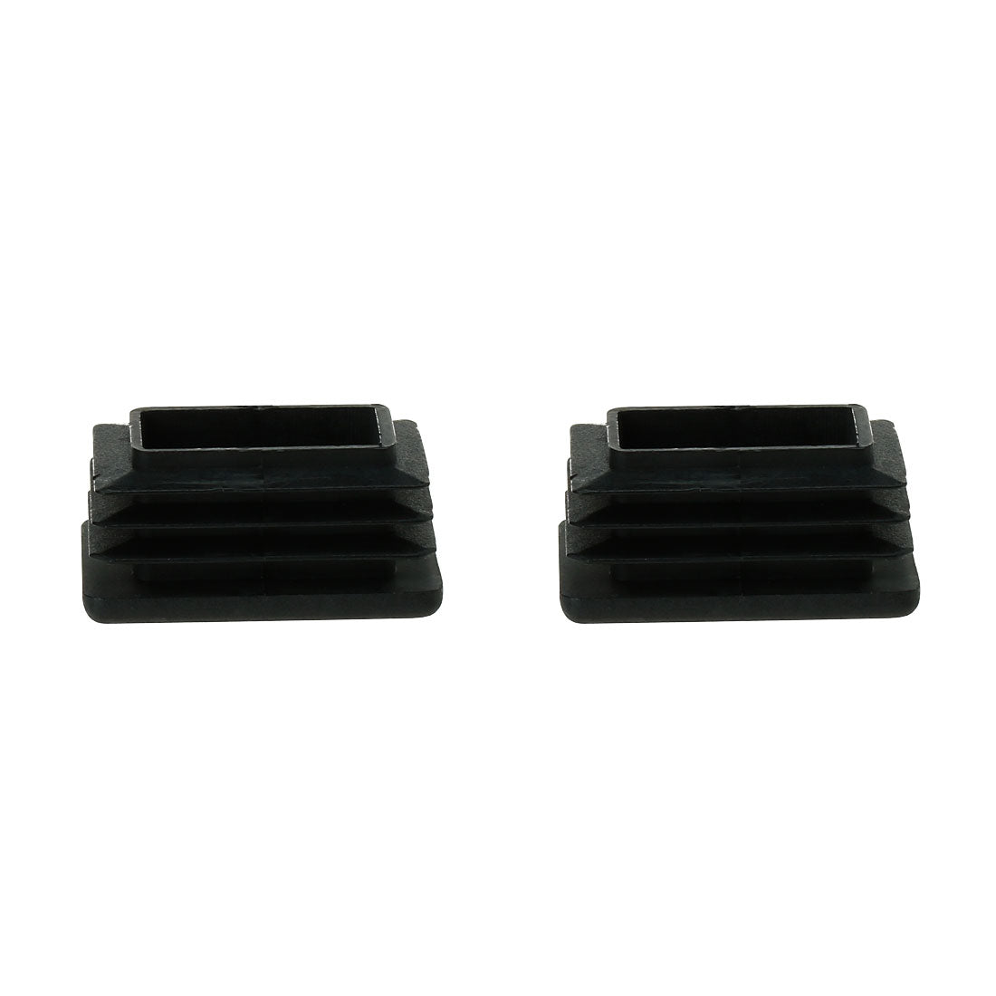 Uxcell 20 x 30mm Plastic Rectangle Ribbed Tube Inserts End Cover Cap ...