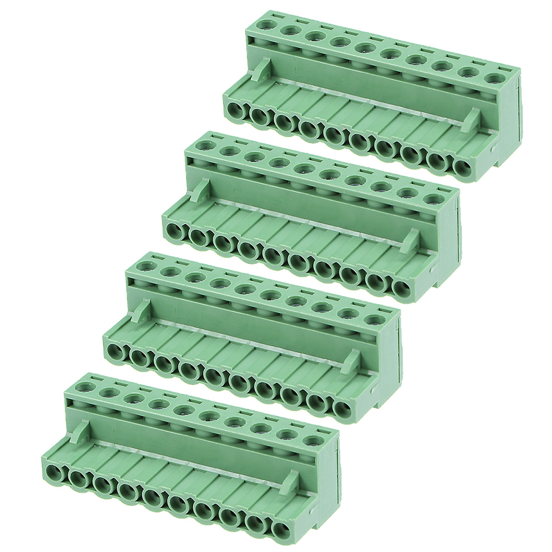 Uxcell 4Pcs AC 300V 15A 5.08mm Pitch 10P Flat Angle Needle Seat Plug-In ...