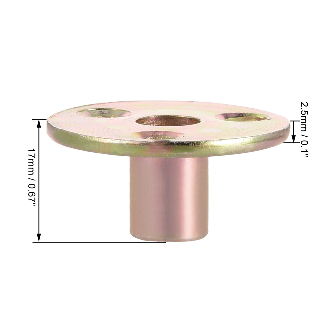 Uxcell Brad Hole Tee Nut Carbon Steel Round Base Screw-In T-Nut ...