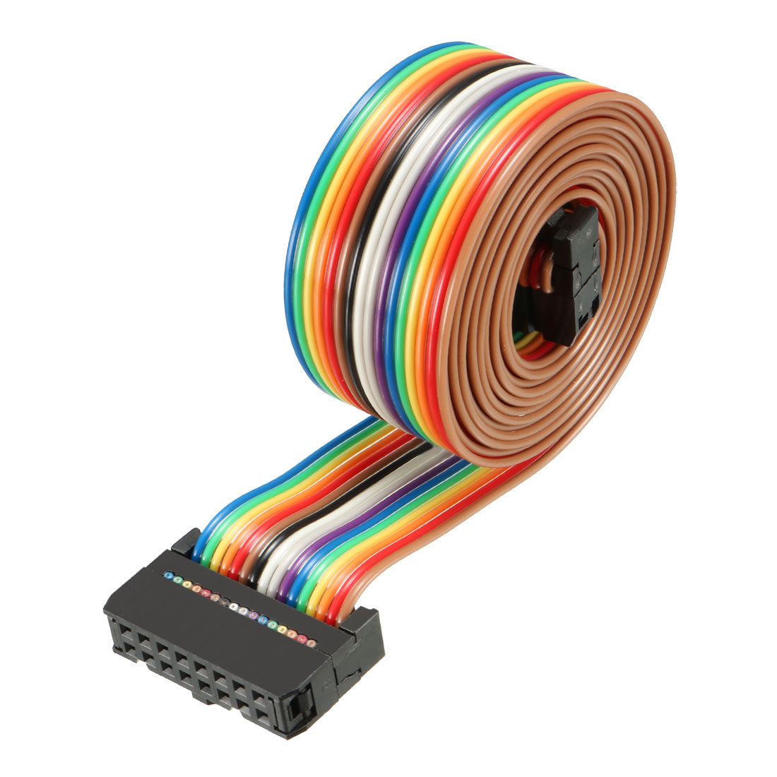 Uxcell IDC Rainbow Wire Flat Ribbon Cable 16 Pins 118cm Length 2.54mm ...