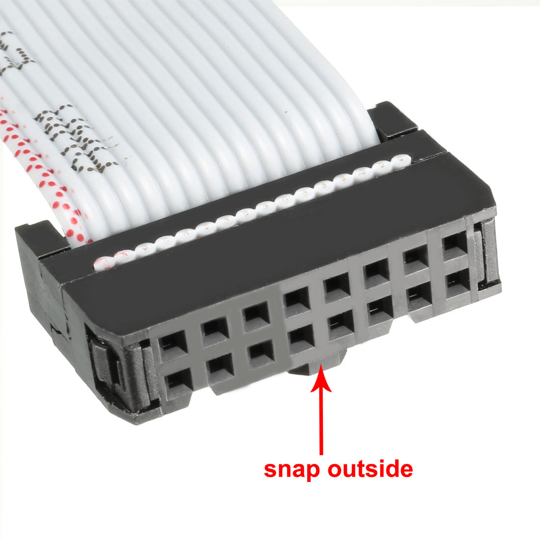 Uxcell IDC Gray Wire Flat Ribbon Cable 16 Pins 60cm Length 2.54mm Pitch ...
