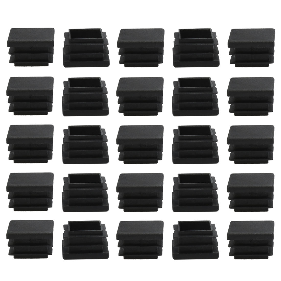 Uxcell 25pcs Plastic Square Ribbed Tube Inserts Pipe Tubing Cover Caps ...