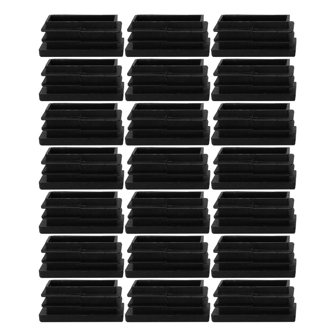 Uxcell 21pcs 15 x 40mm Plastic Rectangle Ribbed Tube Inserts End Cover ...