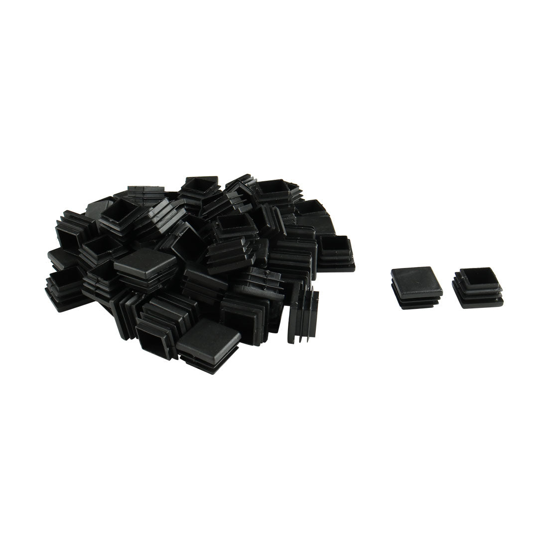 Uxcell 70pcs 20 x 20mm Plastic Square Ribbed Tube Inserts End Covers ...